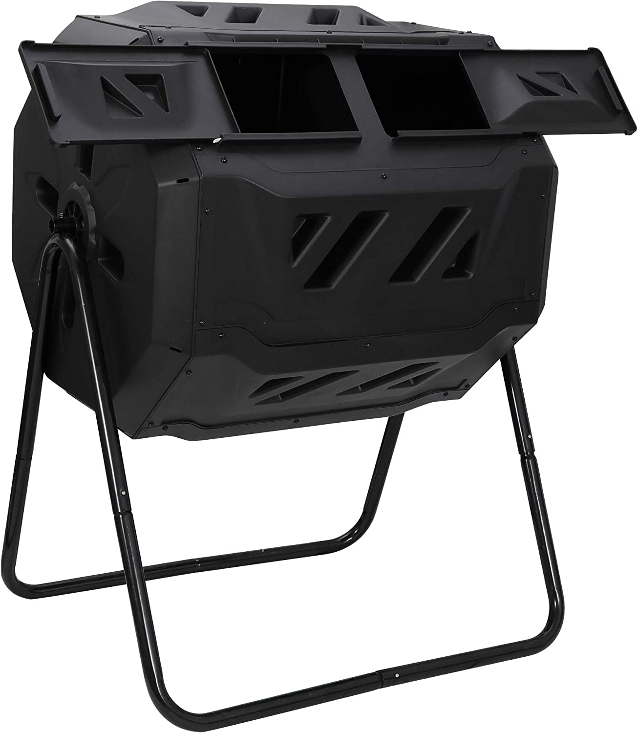 Compost Bin Outdoor, Dual Rotating Chamber Compost Tumbler, 43 Gallon ...