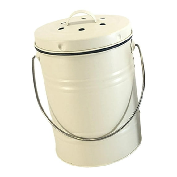 Compost Bin Storage Canister Waste Collection Bucket Durable Iron 3L ...