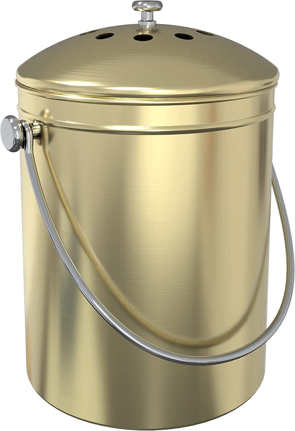 Compost Bin with Lid and 1.3 Gallon Compose Spare Charcoal Filter ...