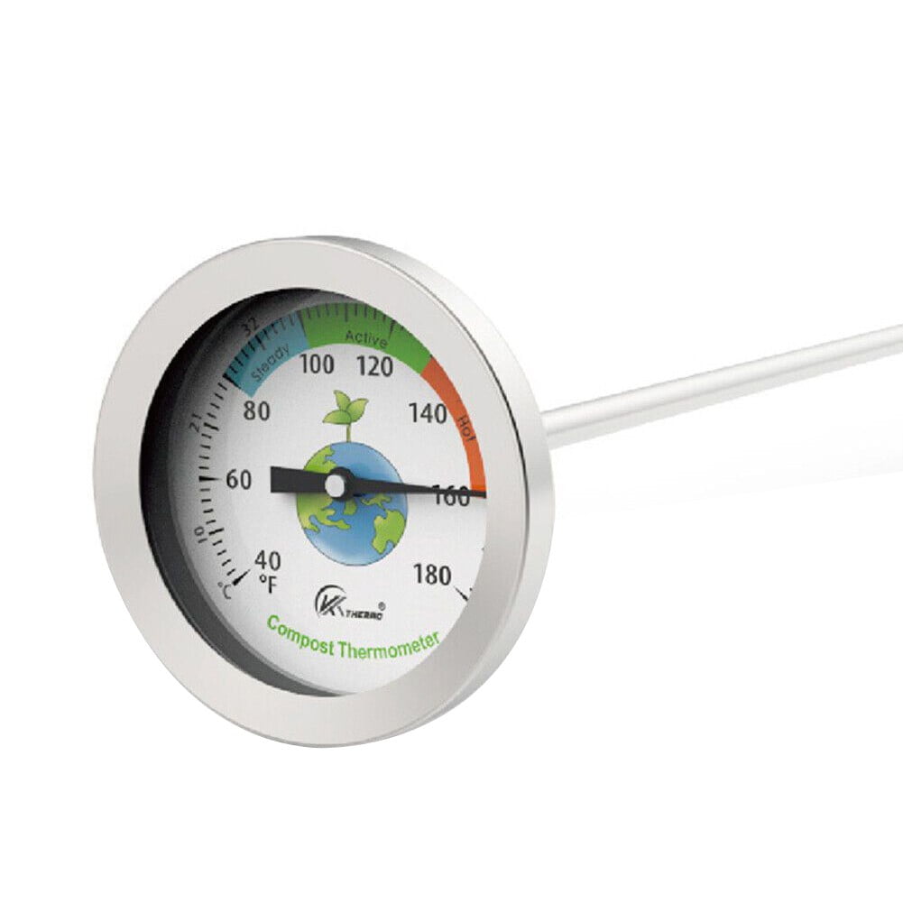 Compost Soil Tester Meter Probe Stainless Steel Thermometer Temperature ...