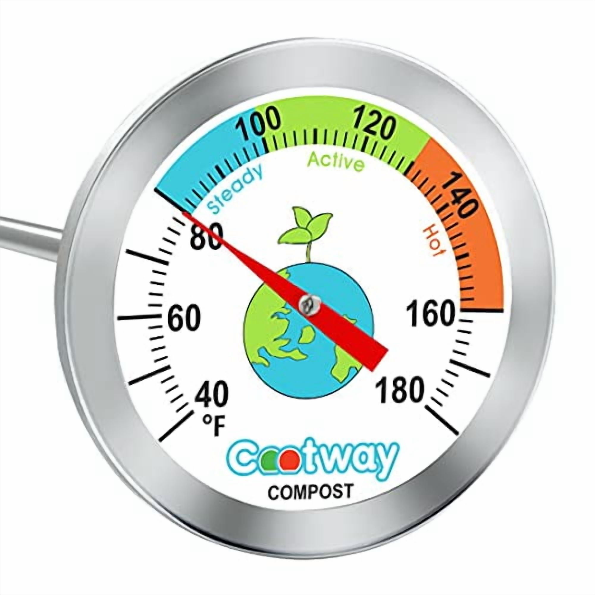 Compost Thermometer - 16 Inch Stem, Waterproof Soil Temperature Gauge ...