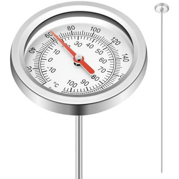 Compost Thermometer 39.4 Inch Stem Composting Soil Thermometer ...