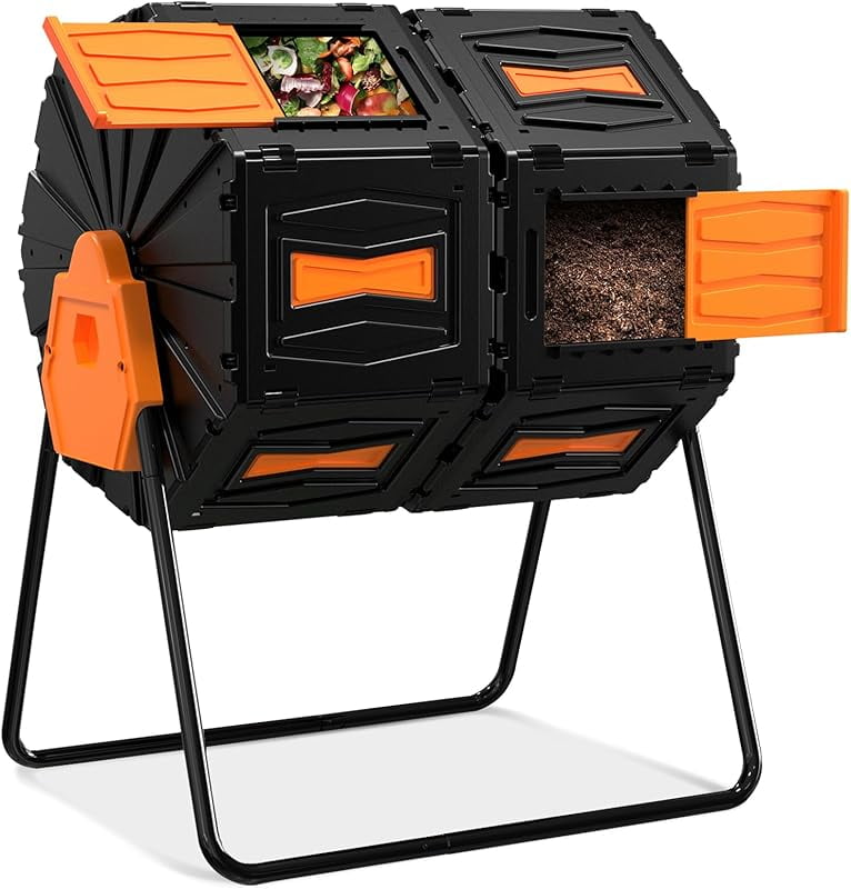 Compost Tumbler, Easy Assemble & Efficient Outdoor Compost Bin, 45 ...