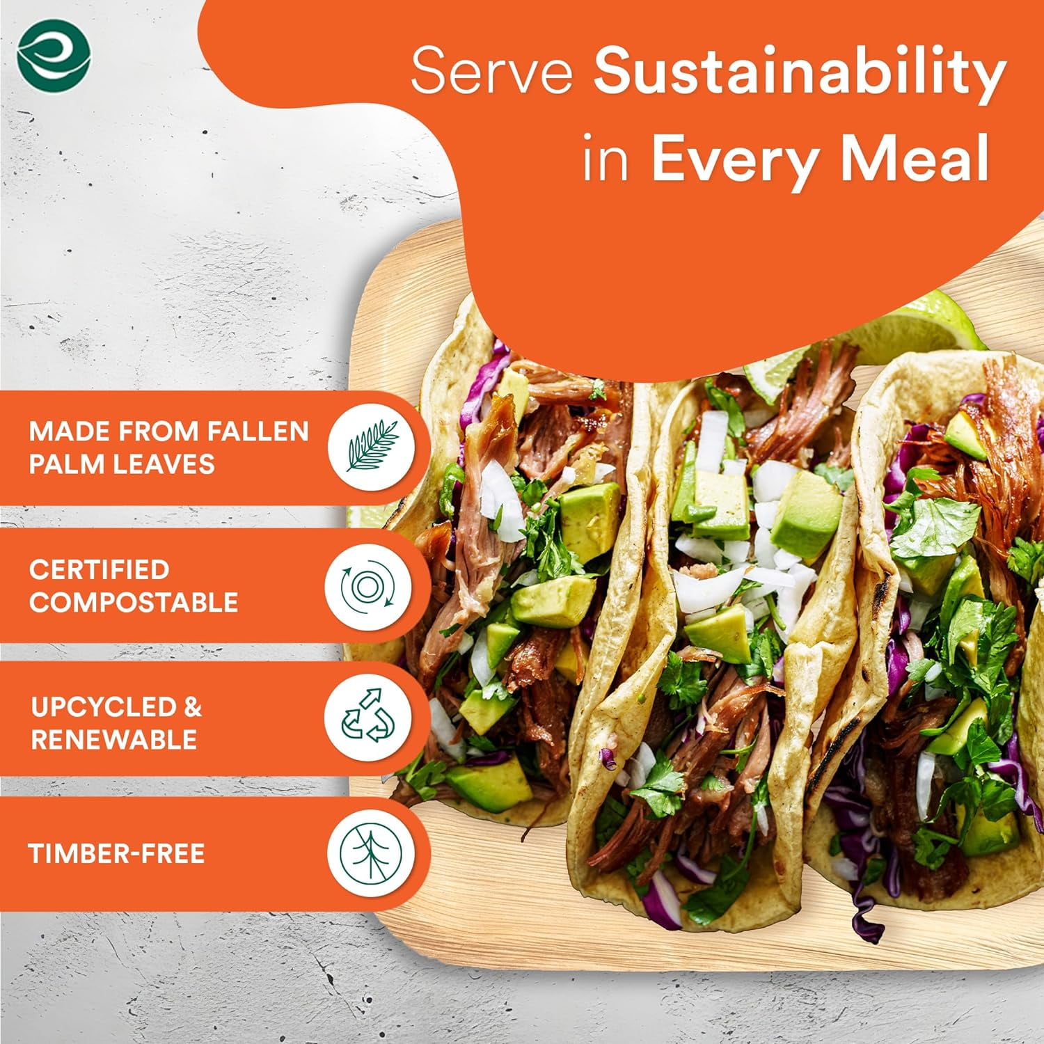 Compostable 10 Inch Palm Leaf Square Plates (20 Count) Like Bamboo ...