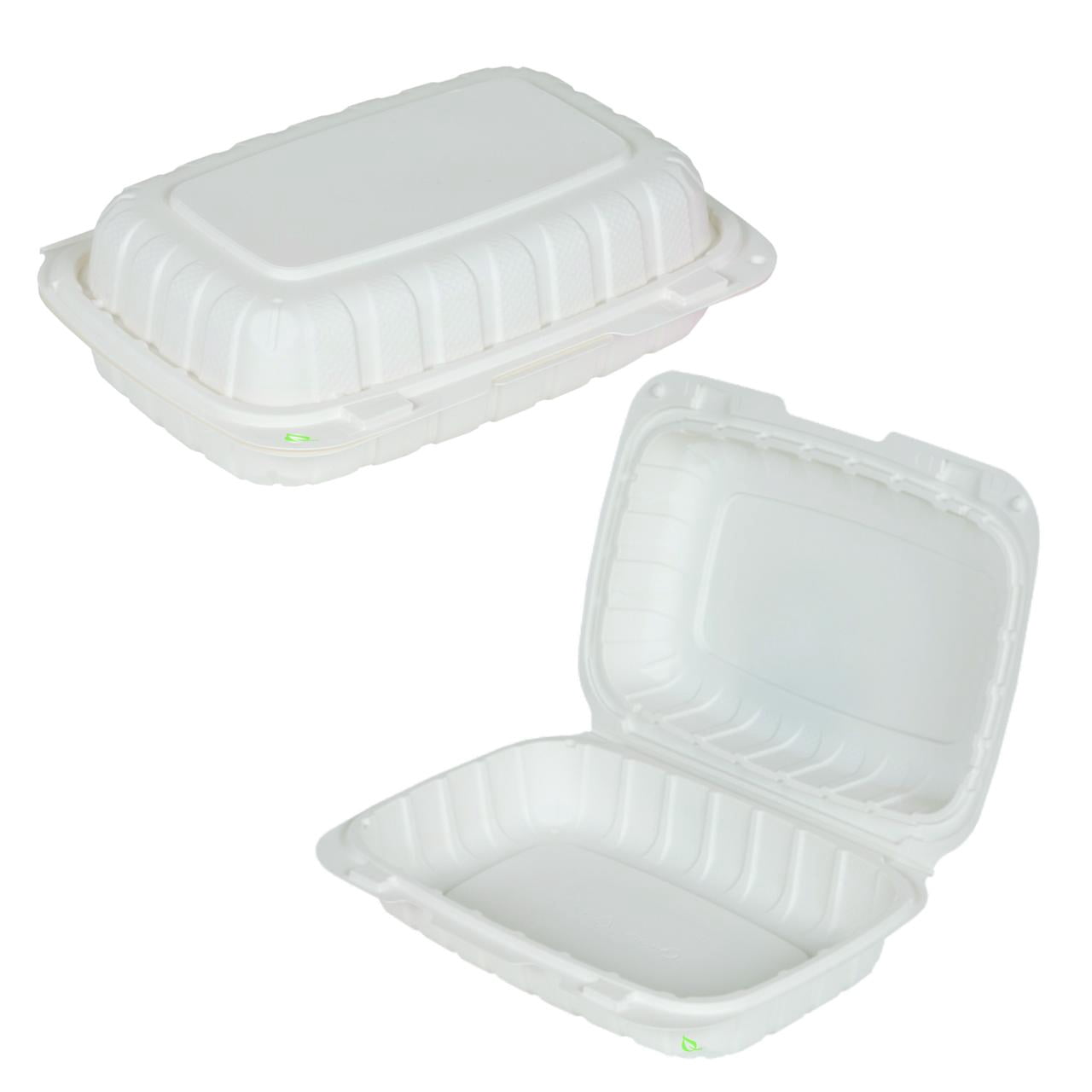 Compostable 2 Compartment Square Hinged Clamshell Take Out Food ...