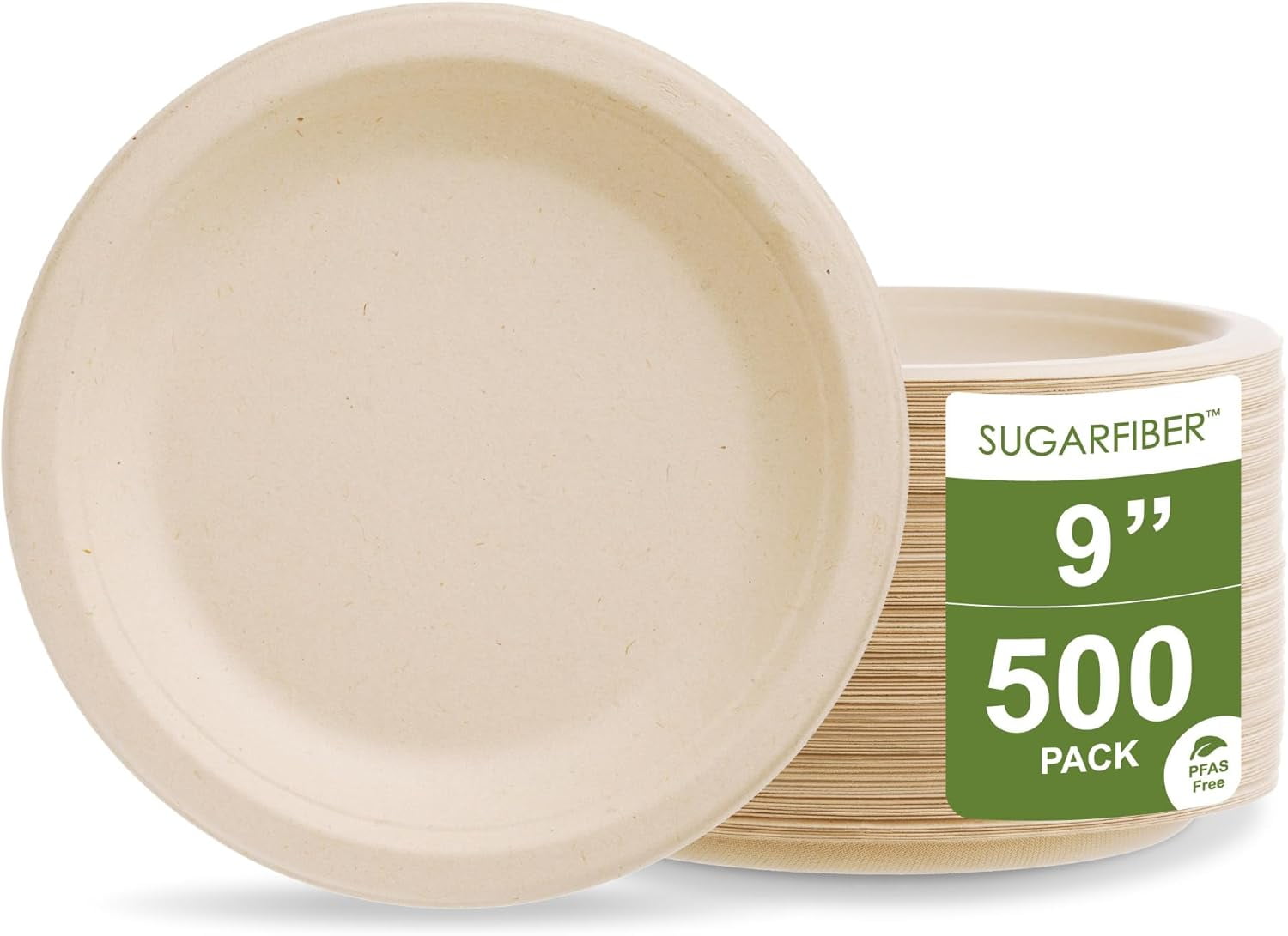 Compostable 3 Compartment Disposable Paper Plates, Round Divided 3 ...