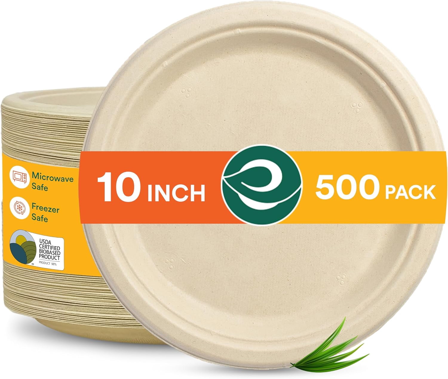 Compostable 9 Inch Biodegradable Disposable Paper Plates | Eco-Friendly ...