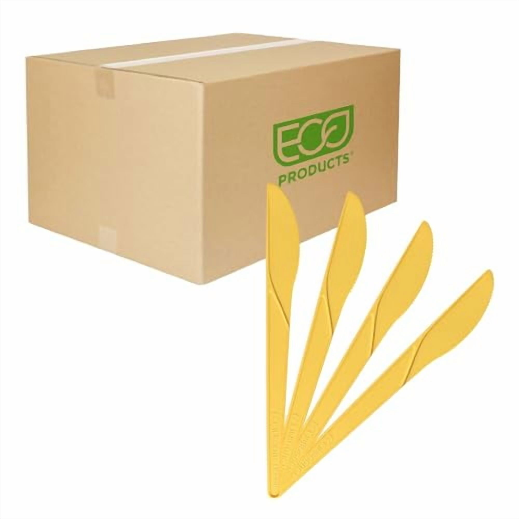 Compostable CPLA 6" Plastic Knives, Case of 1000, Disposable Yellow ...