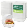 Compostable Clamshell Food Containers 8x8 Inch 50-Pack Biodegradable ...