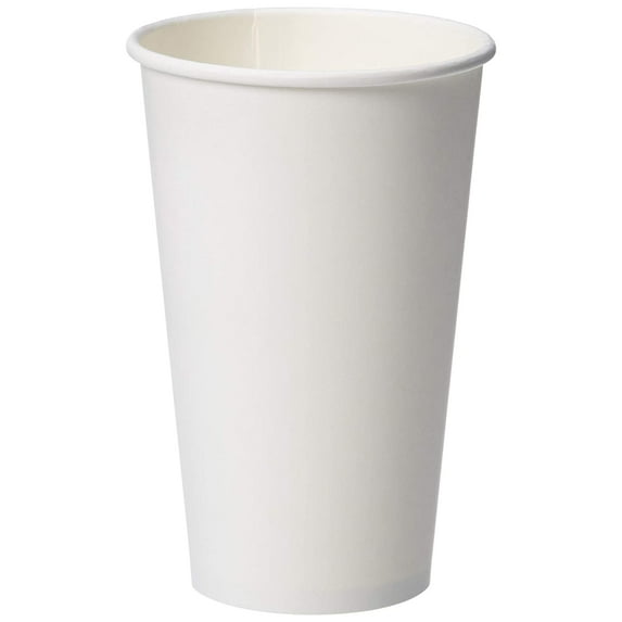 Compostable Coffee Cups, 16 Ounces, Paper, 500 Count (Pack of 1), White ...