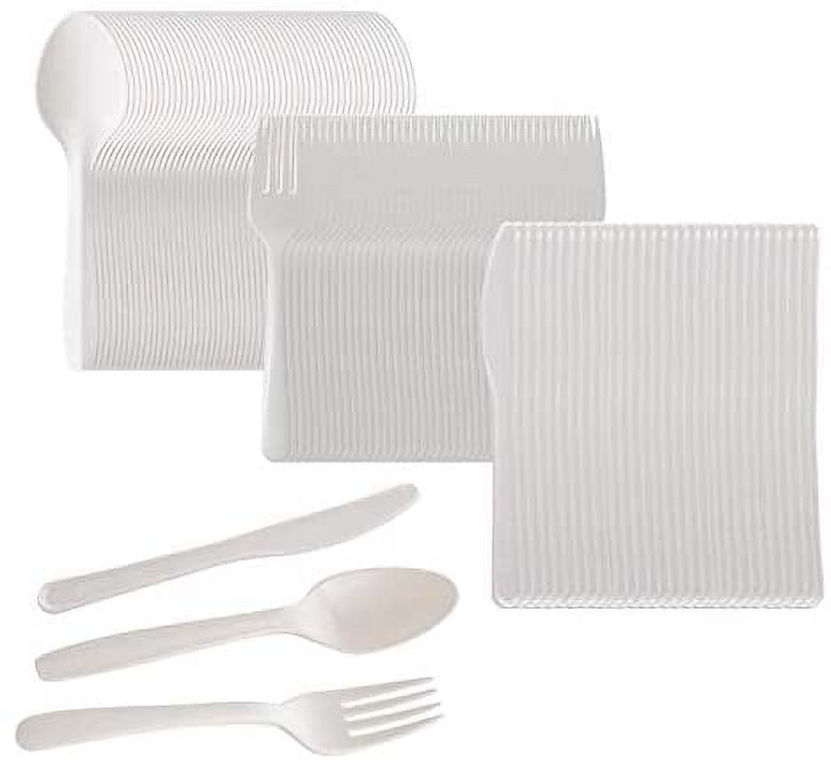 Compostable Cutlery Set Disposable Utensils-Eco Friendly Biodegradable ...