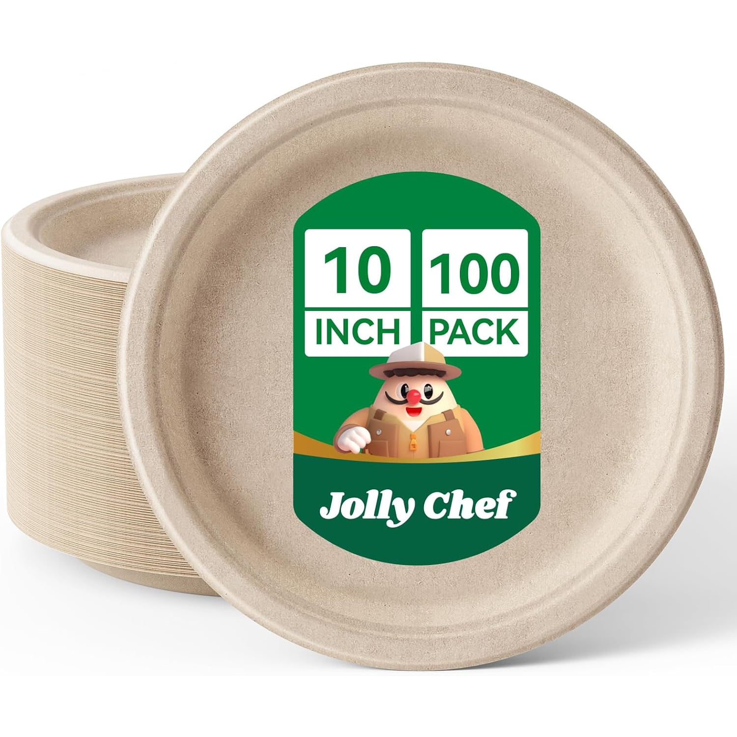 Compostable Heavy Duty Plates 𝟭𝟬 𝗜𝗻𝗰𝗵 [𝟭𝟬𝟬 𝗣𝗮𝗰𝗸] Eco-Friendly ...