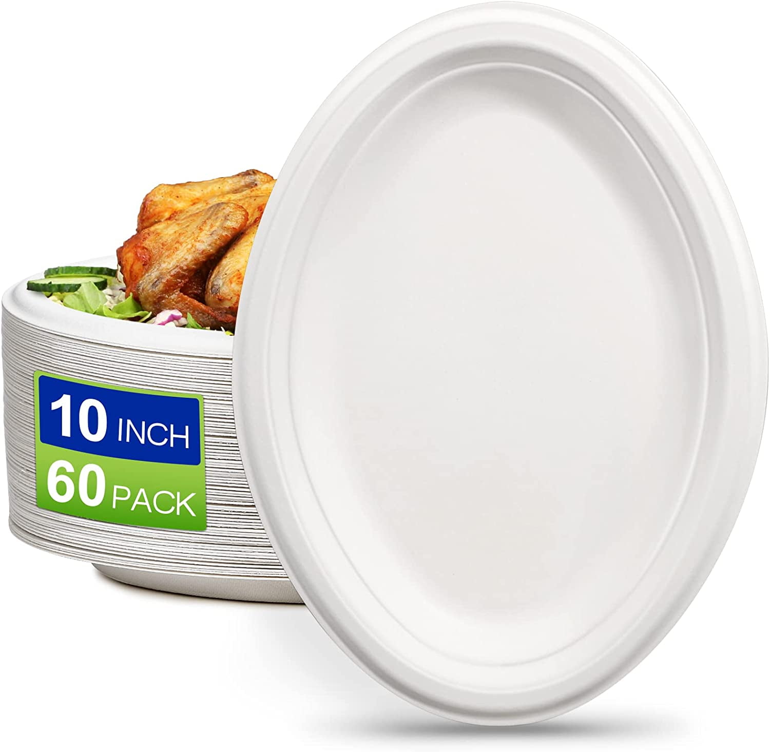 Party Supply Oval White Paper Plates, 10 Inch Heavy-Duty, Large ...