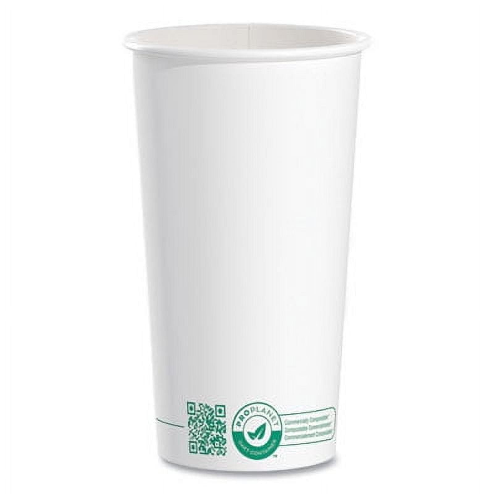 Compostable Paper Hot Cups, ProPlanet Seal, 20 oz, White/Green, 600 ...