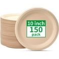 Compostable Paper Plates 10 Inch [150 Pack], Disposable Biodegradable ...