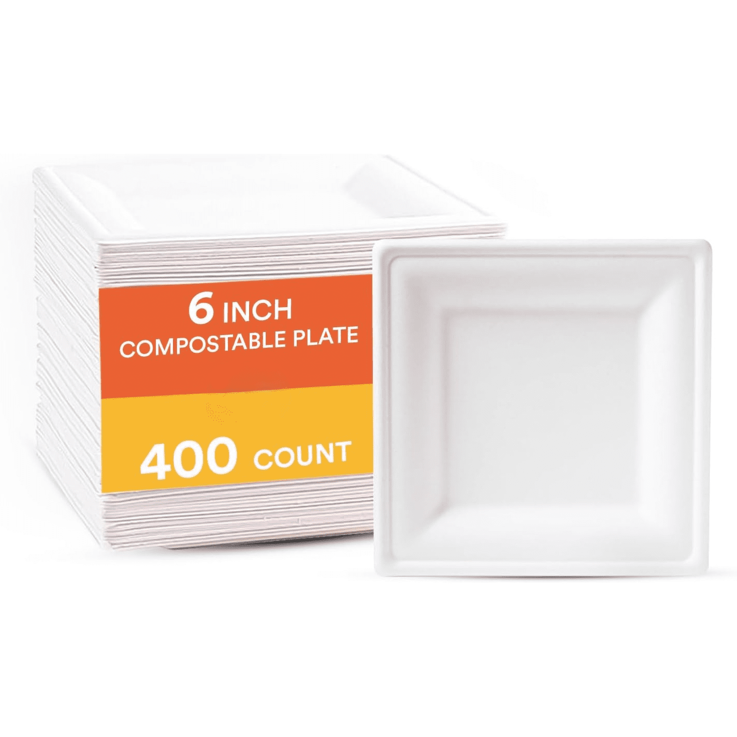 Compostable Paper Plates 6 Inch (400 Count) Heavy Duty Disposable ...