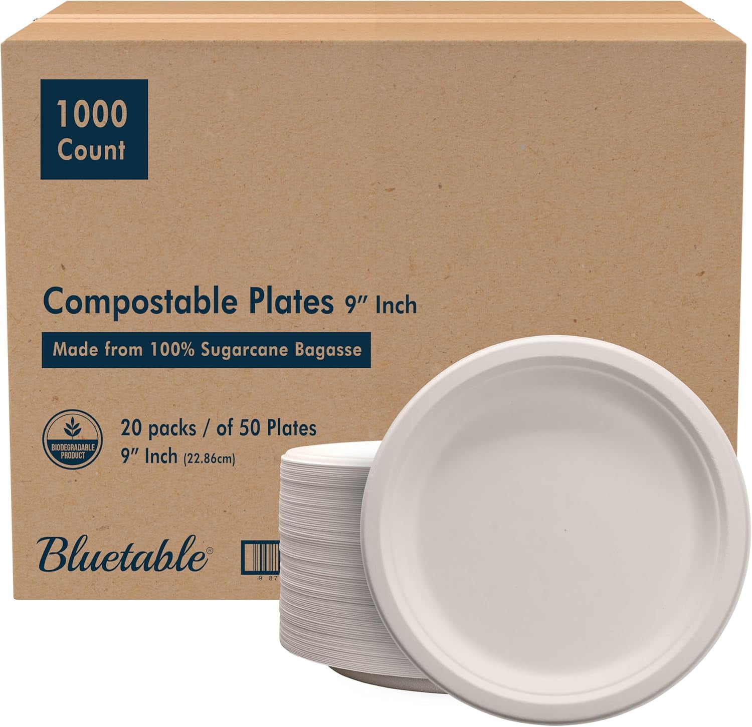 Compostable Paper Plates 9 Inch Bulk Plates [1000 Case Pack ...