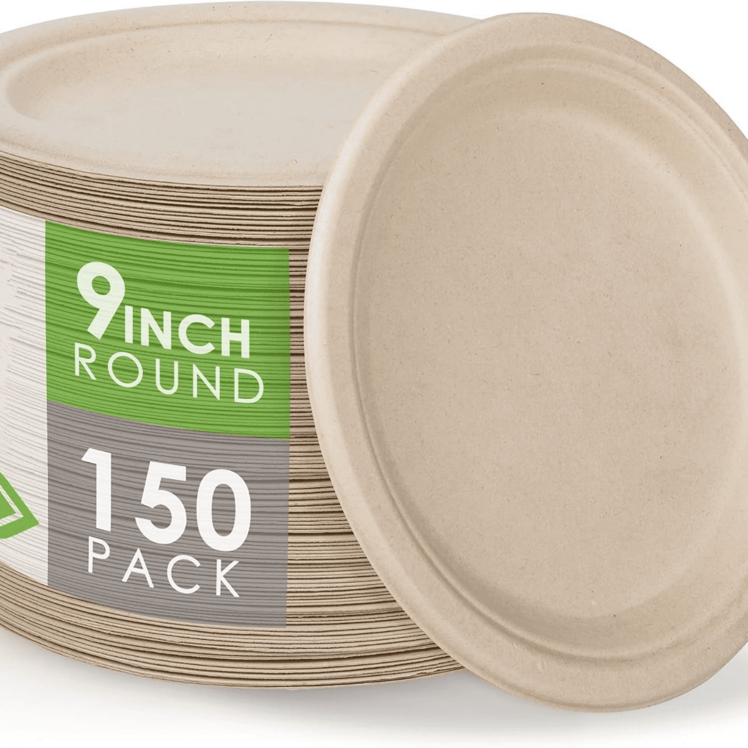 Compostable Paper Plates [9 in.] – 150 Disposable Plates Eco Friendly ...