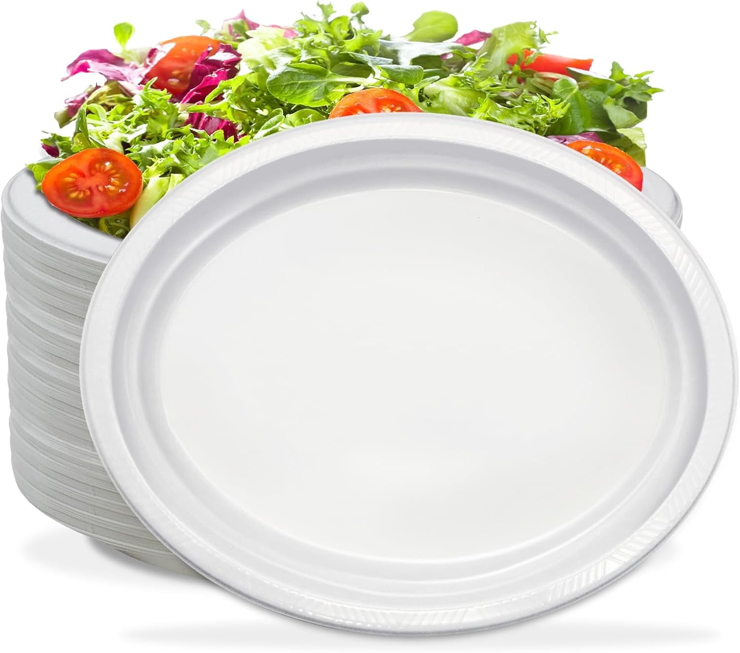 Compostable Plates 12 Inch 130 Pack, Super Strong Disposable Bagasse ...