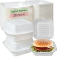 Compostable Square Hinged Clamshell Take Out Food Containers 6x6 ...