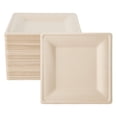 Compostable Square Paper Plates 6 inch Disposable, Eco-friendly Heavy ...