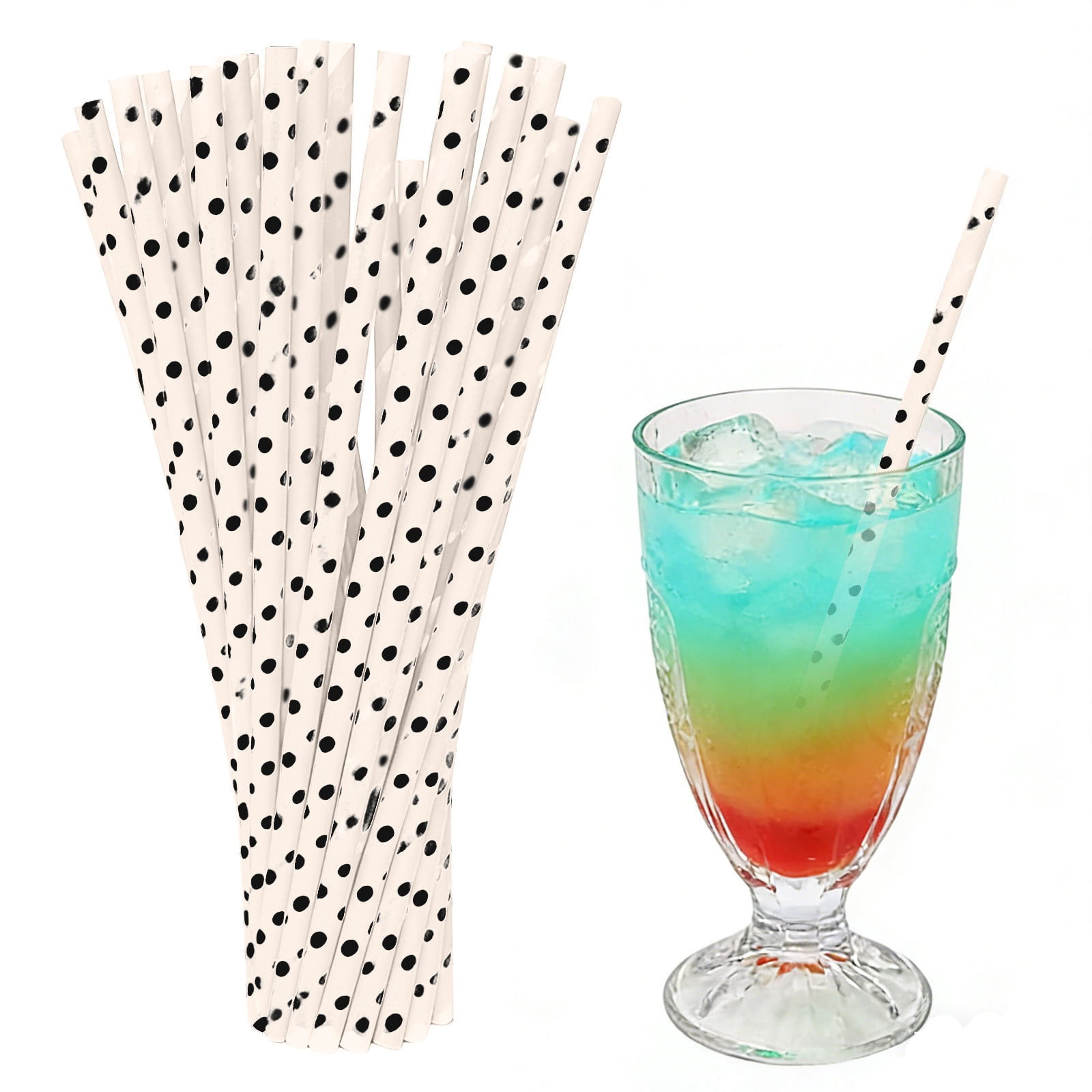 Compostable Straws, Drinking Straws, 7.75 in, Circular Dots, Casual ...