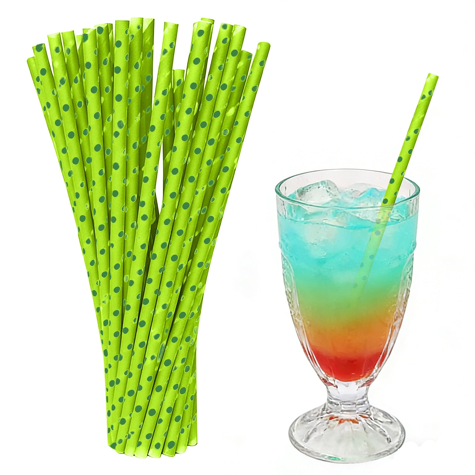 Compostable Straws, Green Paper Straws, 7.75 in, Drinking Straws ...