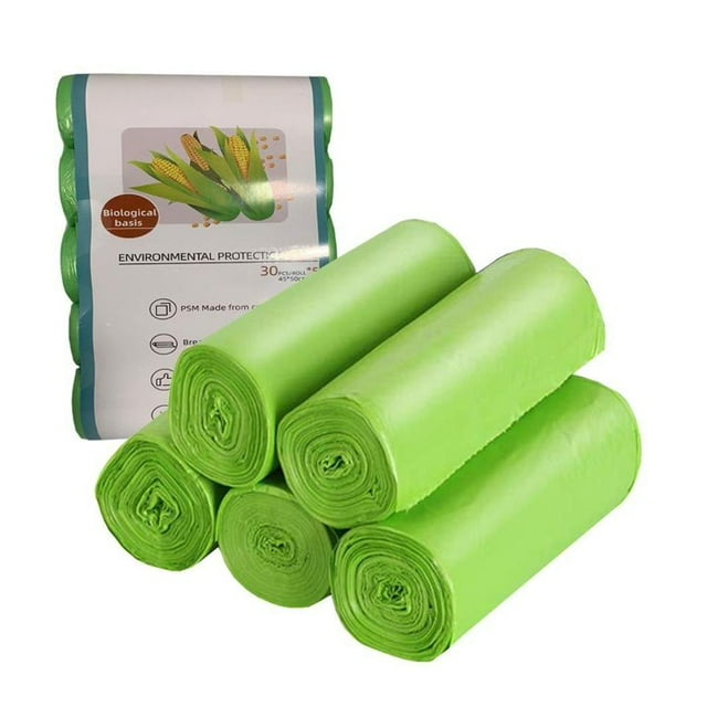 Compostable Trash Bags, 2.6 Gallon Small Disposable Compost Bags 80 ...