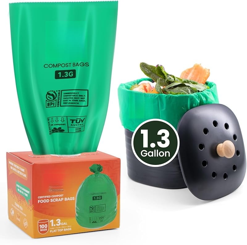 Compostable Trash Bags 23 gallon Large Garbage Bags,20 Count, Fits13-25 ...