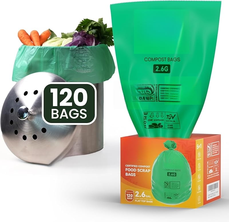 Compostable Trash Bags 23 gallon Large Garbage Bags,20 Count, Fits13-25 ...