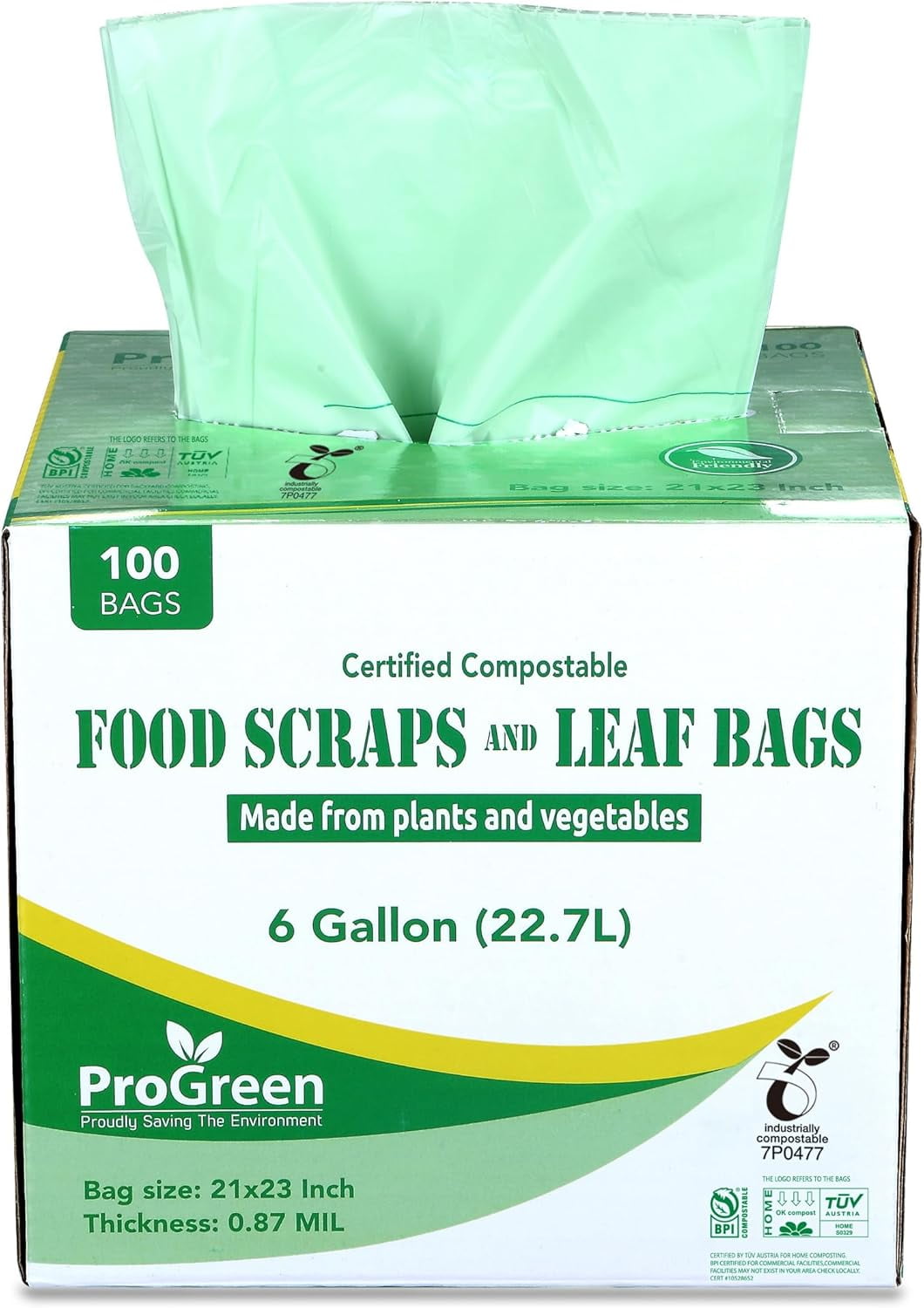 Compostable Trash Bags, Extra Thick, Compost Kitchen Bin Food Scraps ...