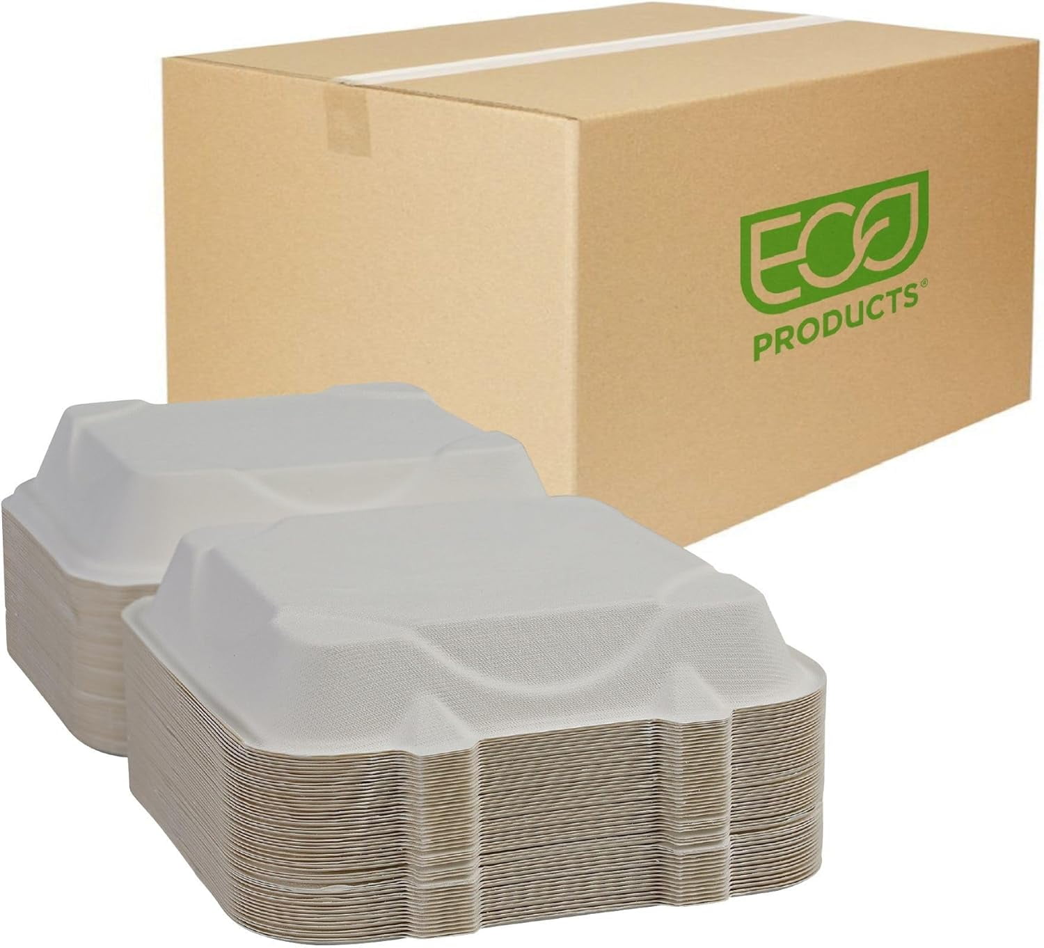 Compostable Vanguard 9" Clamshell To Go Containers, Case of 200, Square ...
