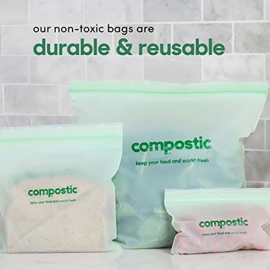 Compostic - Sandwich Bags Resealable - Case of 12-20 CT - Walmart.com