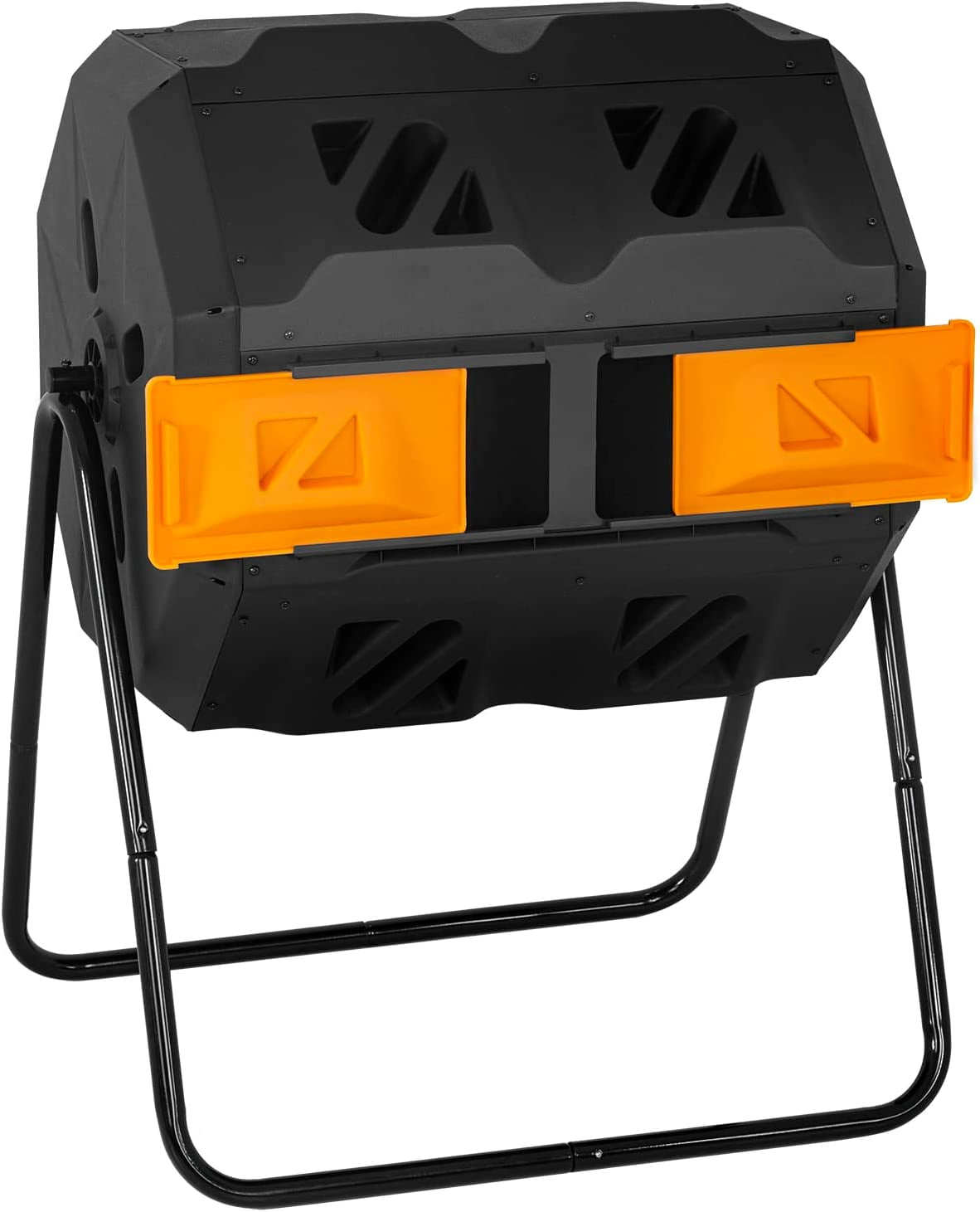43 Gallon Outdoor Composting Bin with Dual Chamber, Sliding Doors ...