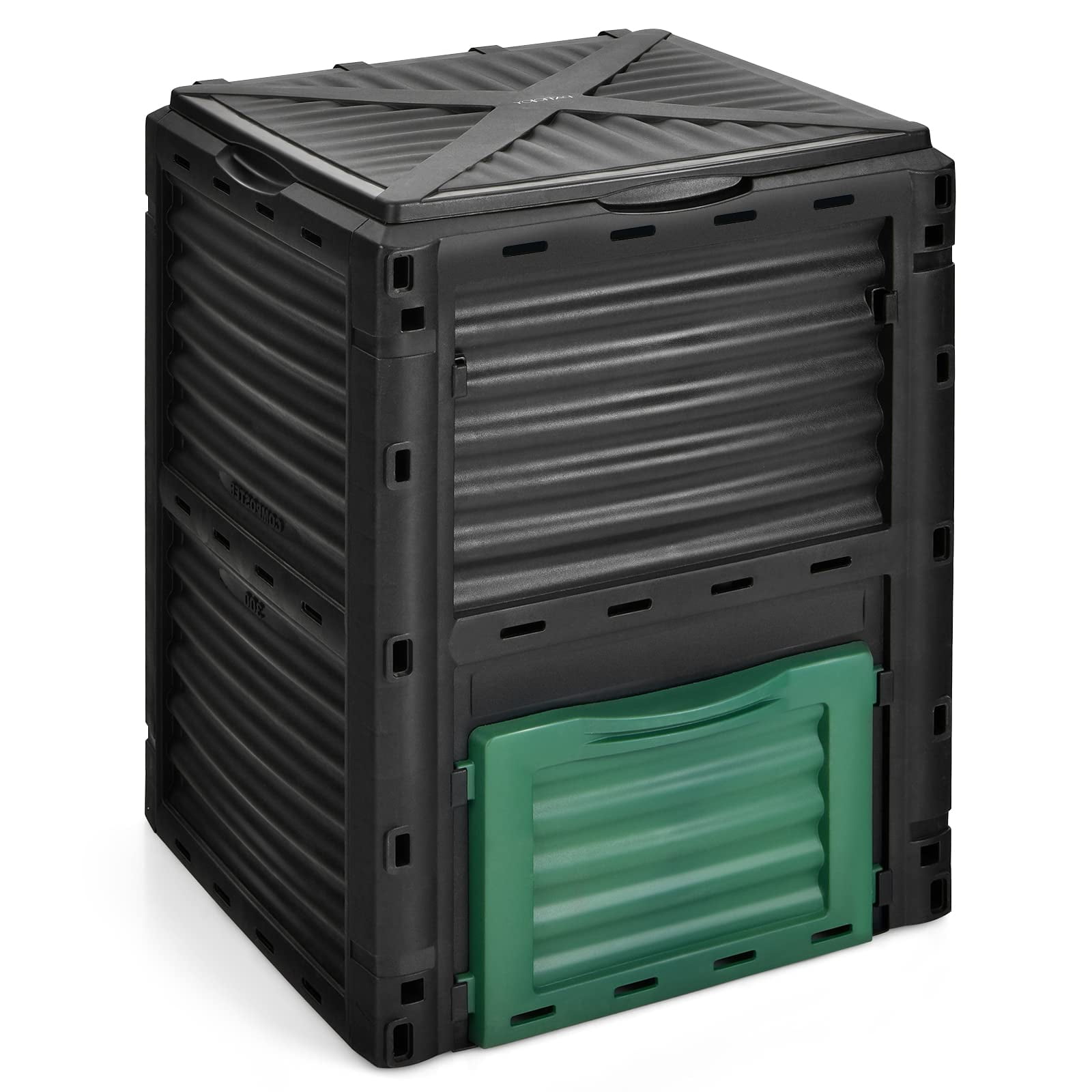 Composting Box 80 Gallons, Outdoor Composter Bin with Top Flip Latch ...