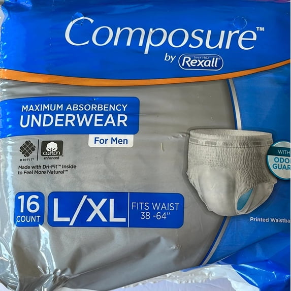 Composure By Rexall Maximum Absorbency Underwear For Men - Walmart.com
