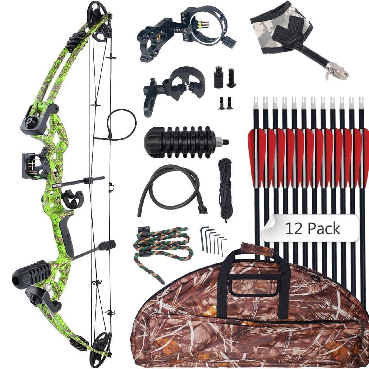 Compound Bow 30-55lbs 24"-29.5"Let-Off 75% Archery Hunting Equipment ...