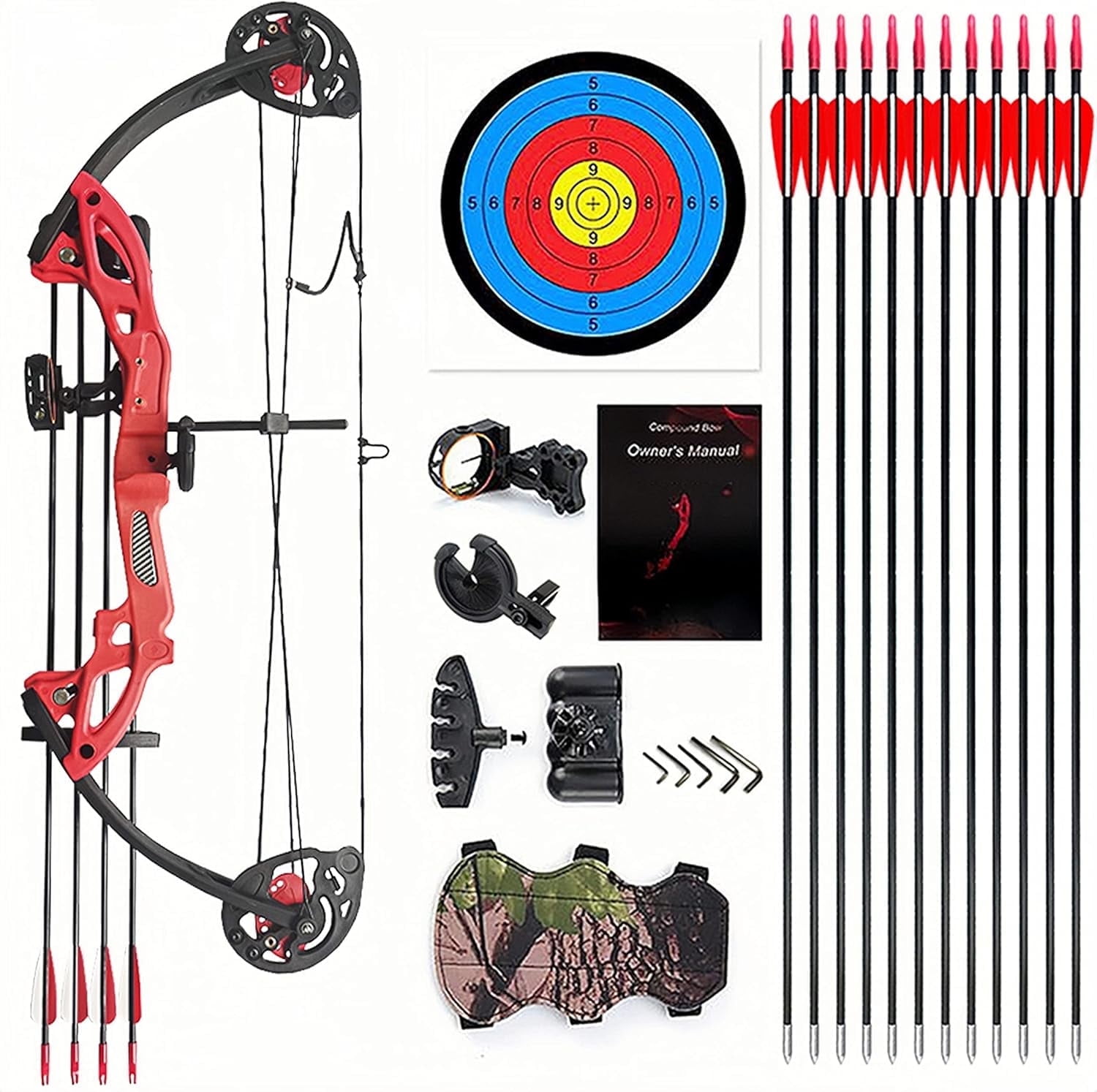 Compound Bow Archery kit for Youth & Beginner, Right Handed,19”-28 ...