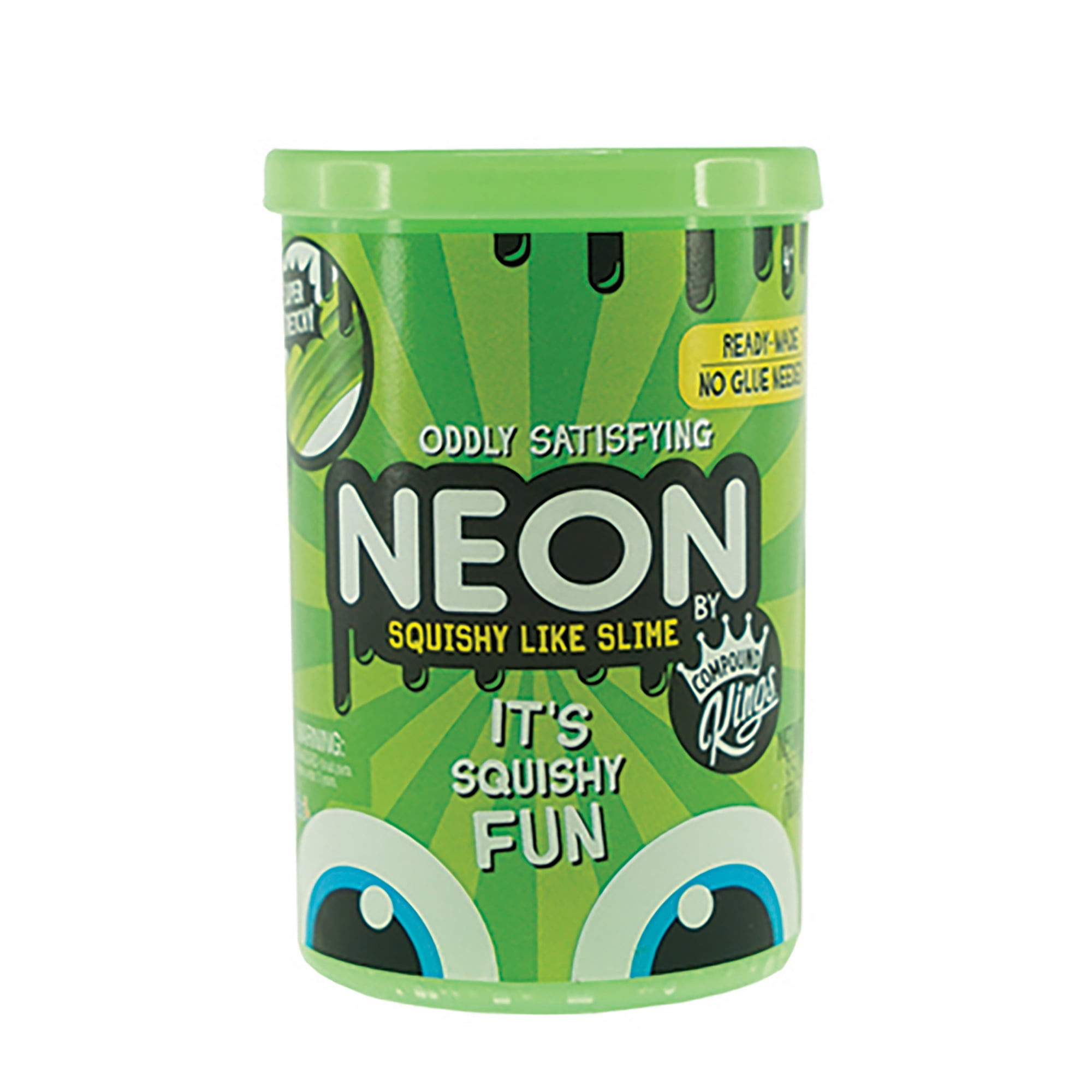 Compound Kings 100g Neon Green Playful Slime in Reusable Container for ...
