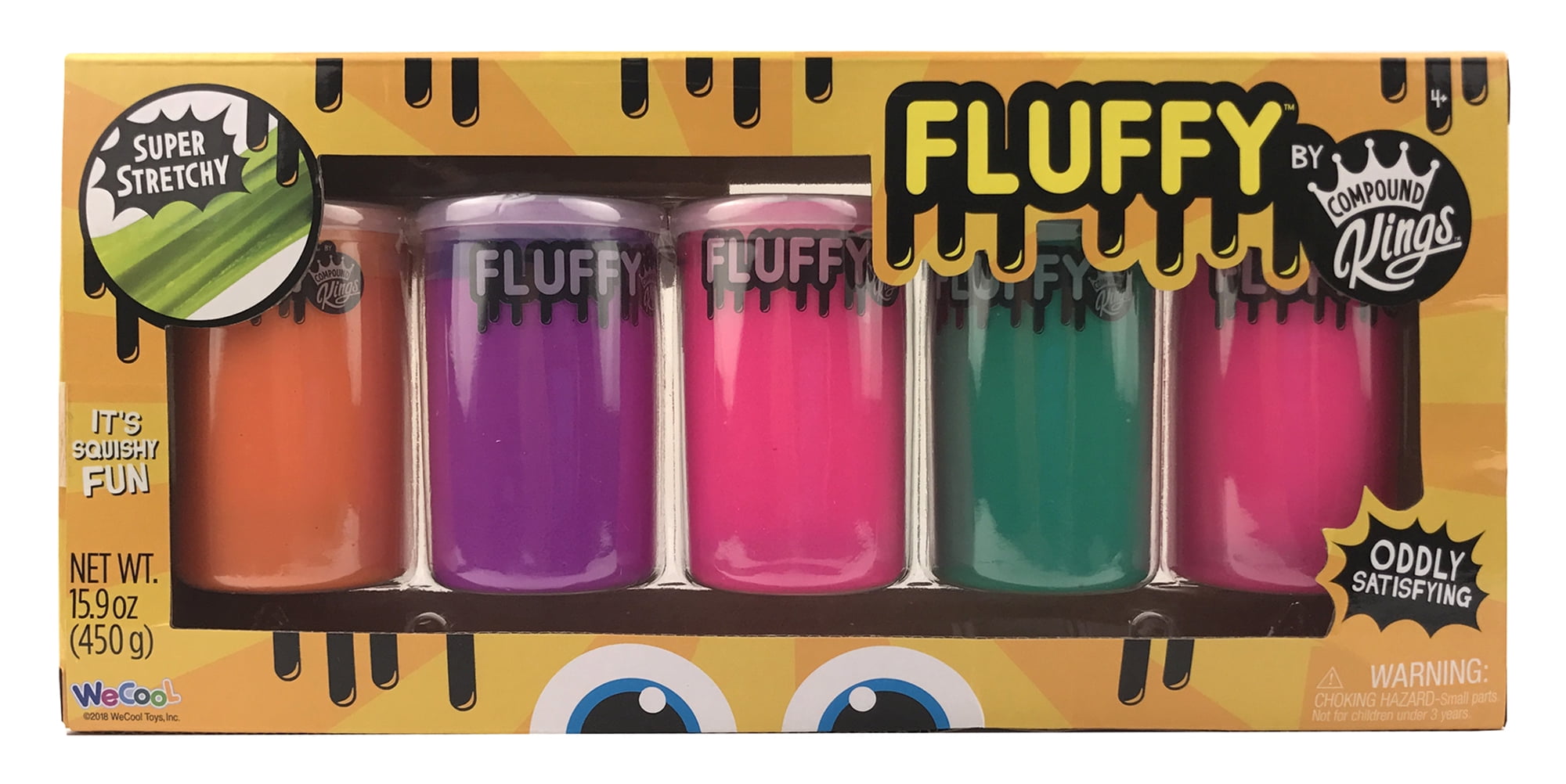 Compound Kings 5 Pack Cannisters of Multicolor Fluffy Slime - Walmart.com