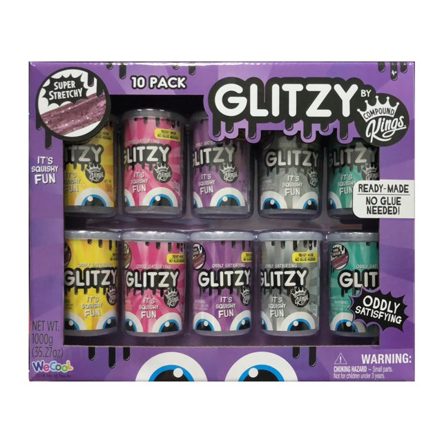 Compound Kings Slime 10-Pack: Neon Fluffy Slime or Sparkle Glitzy Slime ...