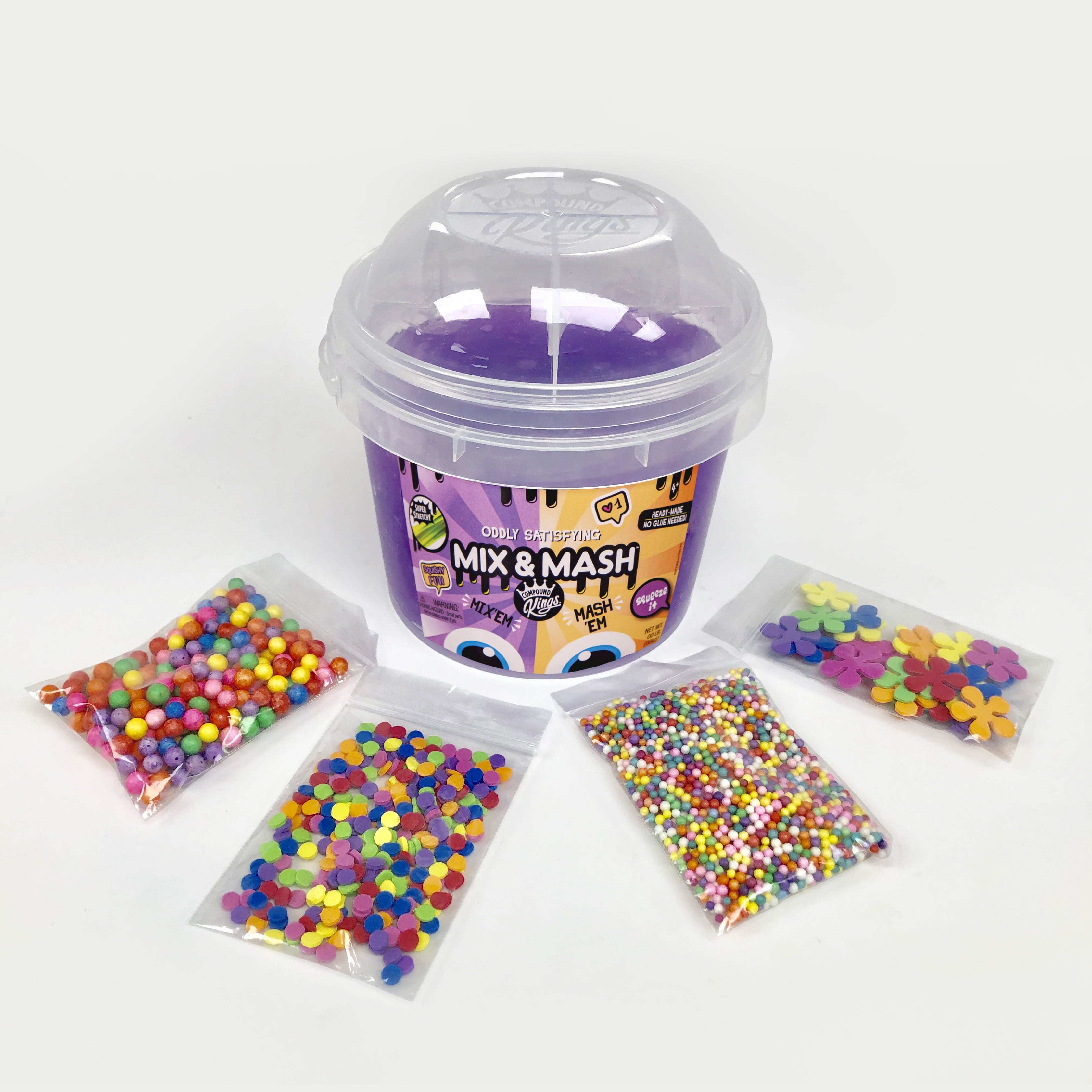 Compound Kings Yo Bucket Stretchy Squishy Fun Purple Slime with Mix-Ins ...