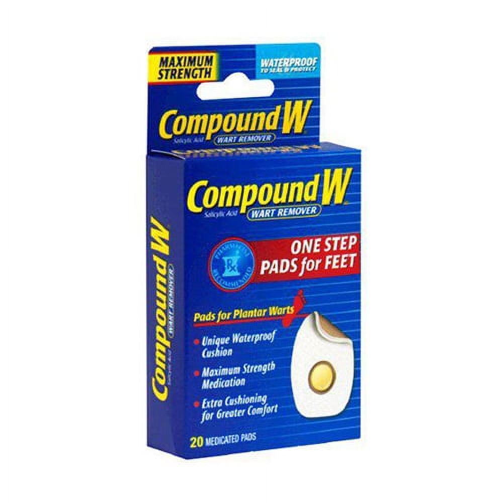 Compound W Medicine OTC - 1-Step Plantar Wart Remover Pads, 20 Each ...