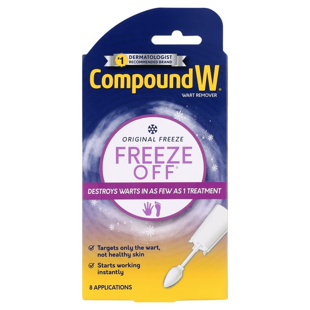 Compound W Freeze off Wart Remover, Maximum Freeze, 8 Swab Applications ...