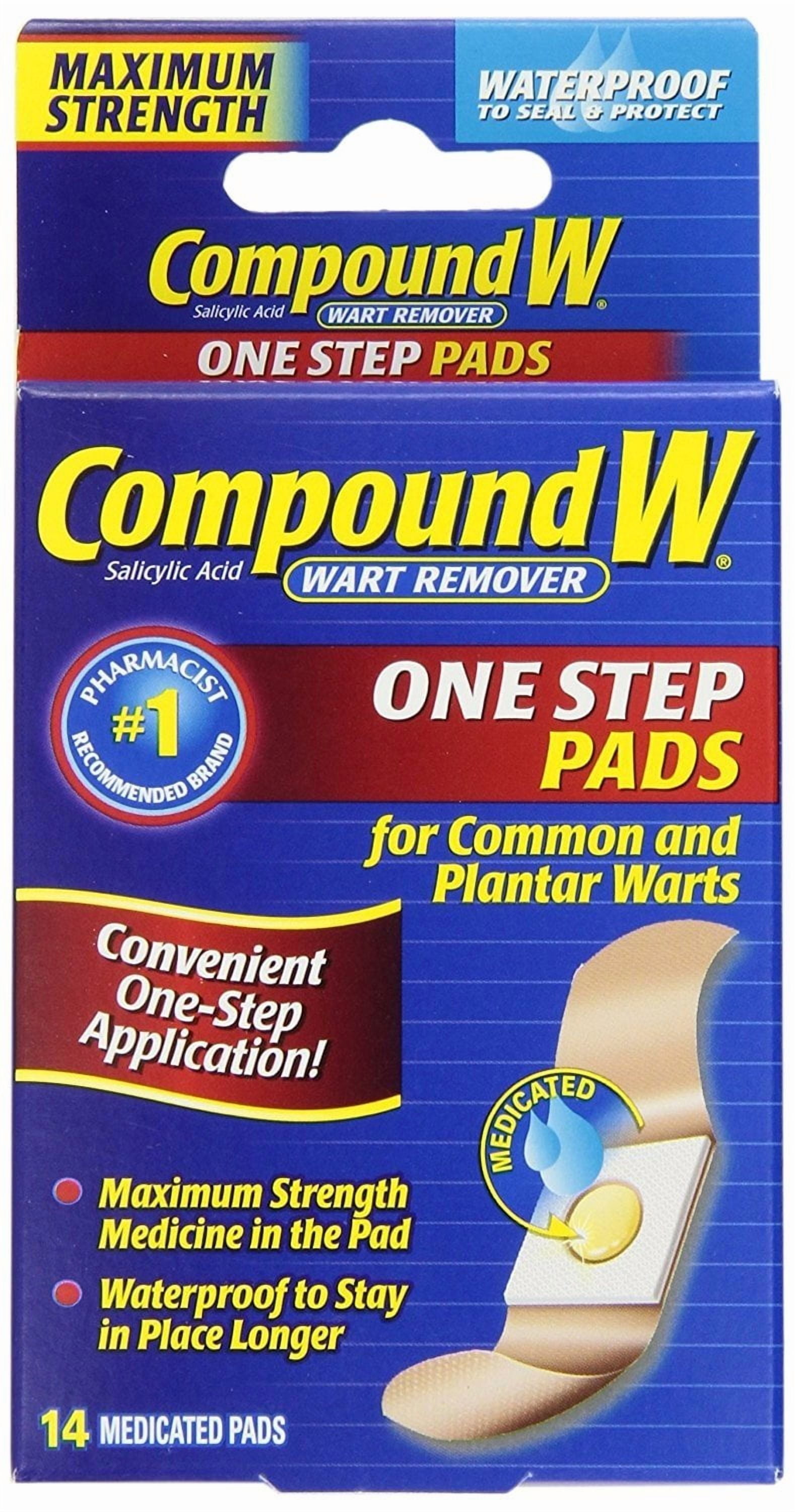 Compound W Wart Remover Pads, Waterproof, 14 Count, Treats Common and ...