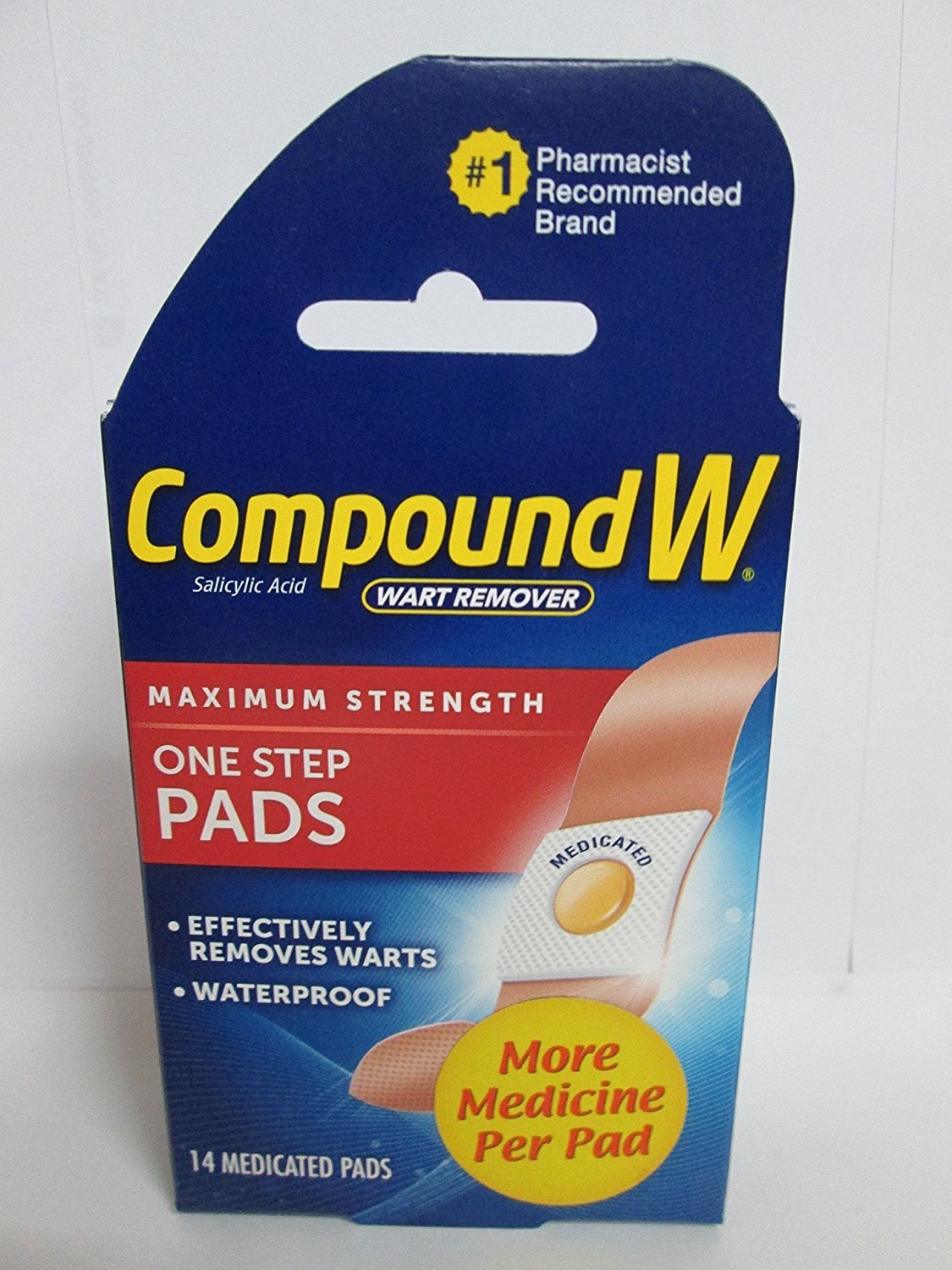 Compound W Maximum Strength Wart Removal Medicine, Waterproof Pads, 14 ...