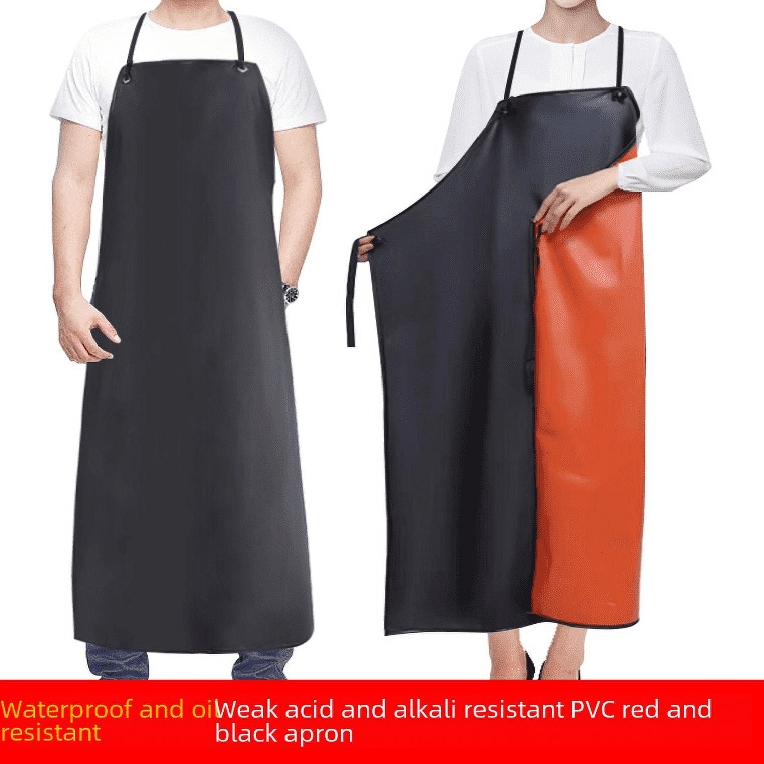 Compound red black pvc apron Orange black double color pvc apron ...