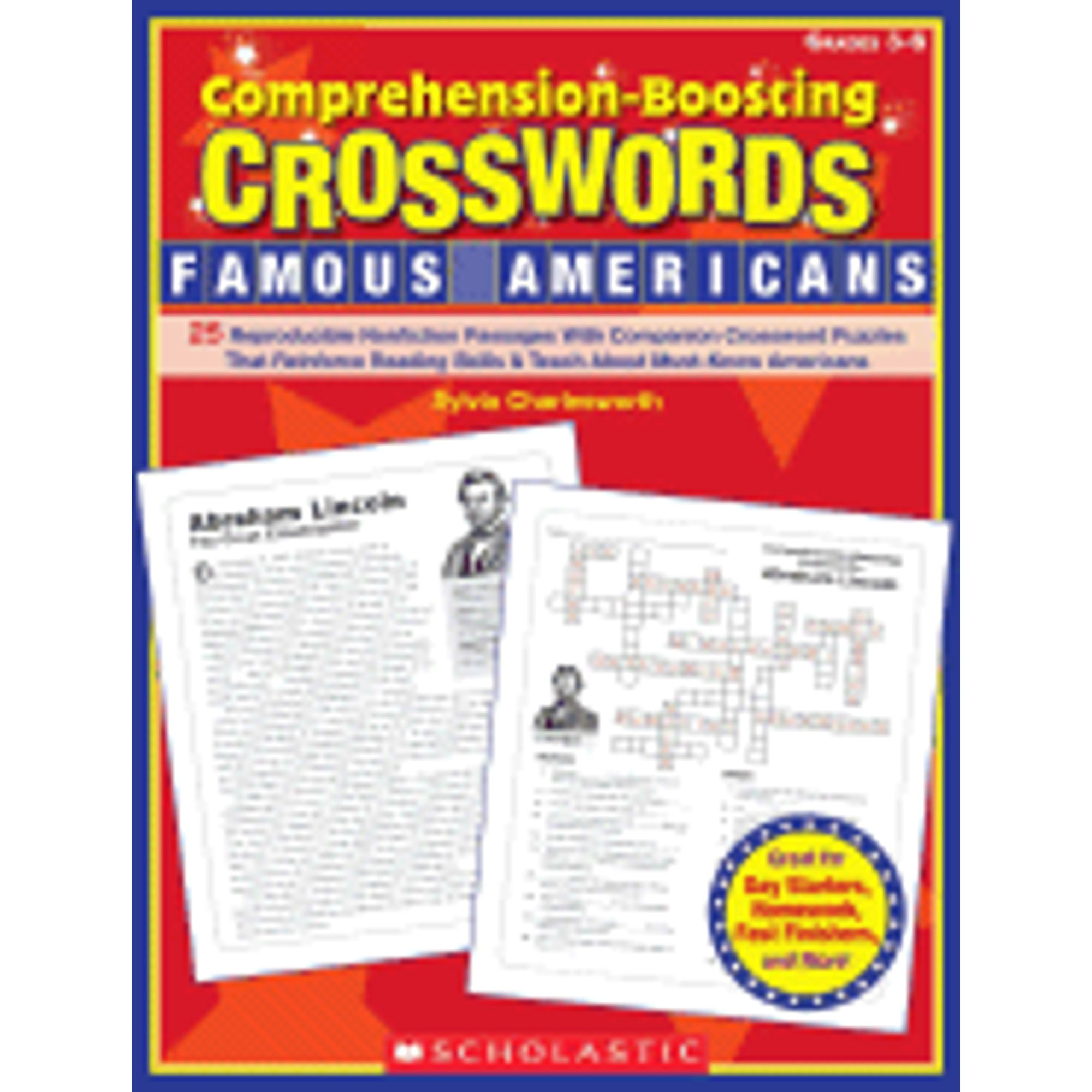 Comprehension-Boosting Crosswords: Famous Americans: 25 Reproducible ...