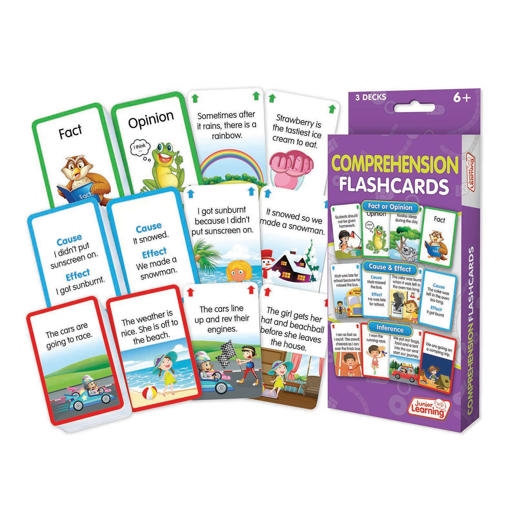 Comprehension Flashcards Junior Learning for Ages 6-9, Grade 3 Grade 4 ...