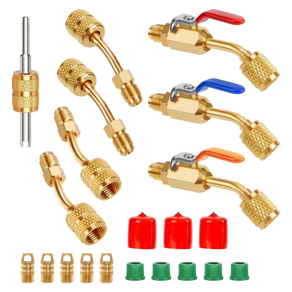 Comprehensive Adapter Kit Refrigerant Adapter Angled Valves for Cooling ...